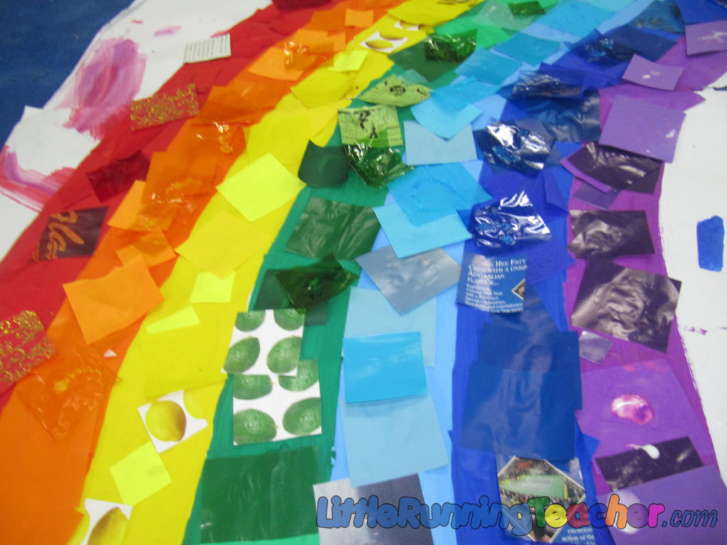 Recycled Rainbow Art « Little Running Teacher