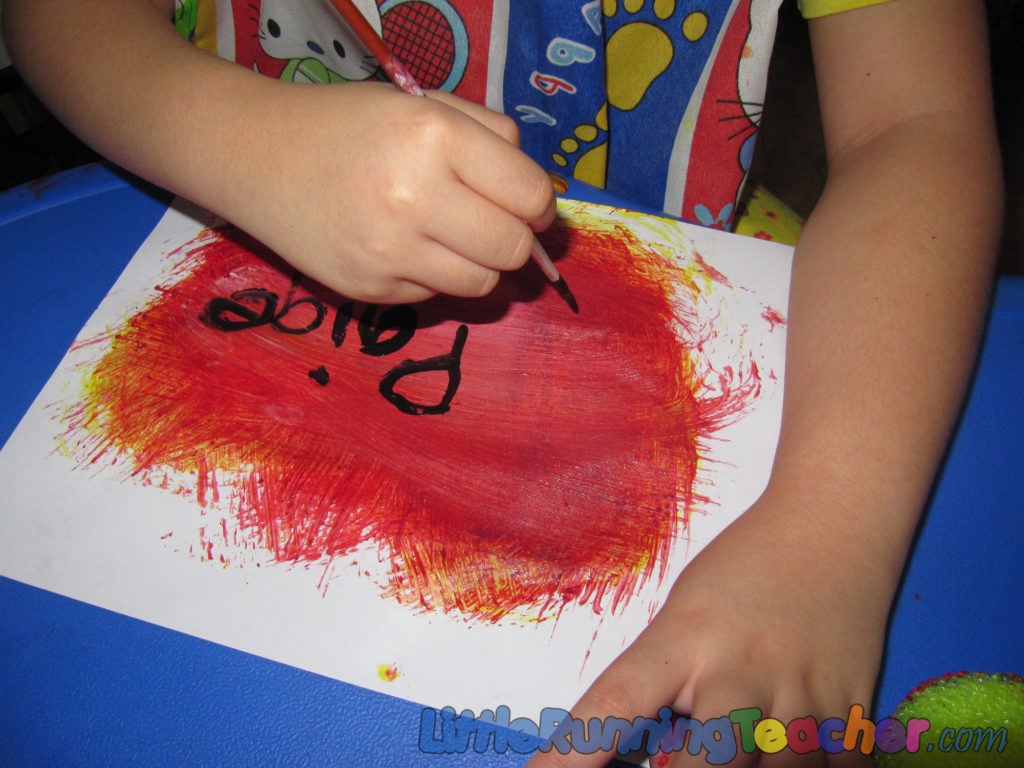 Painting with Floor Scrubs! « Little Running Teacher