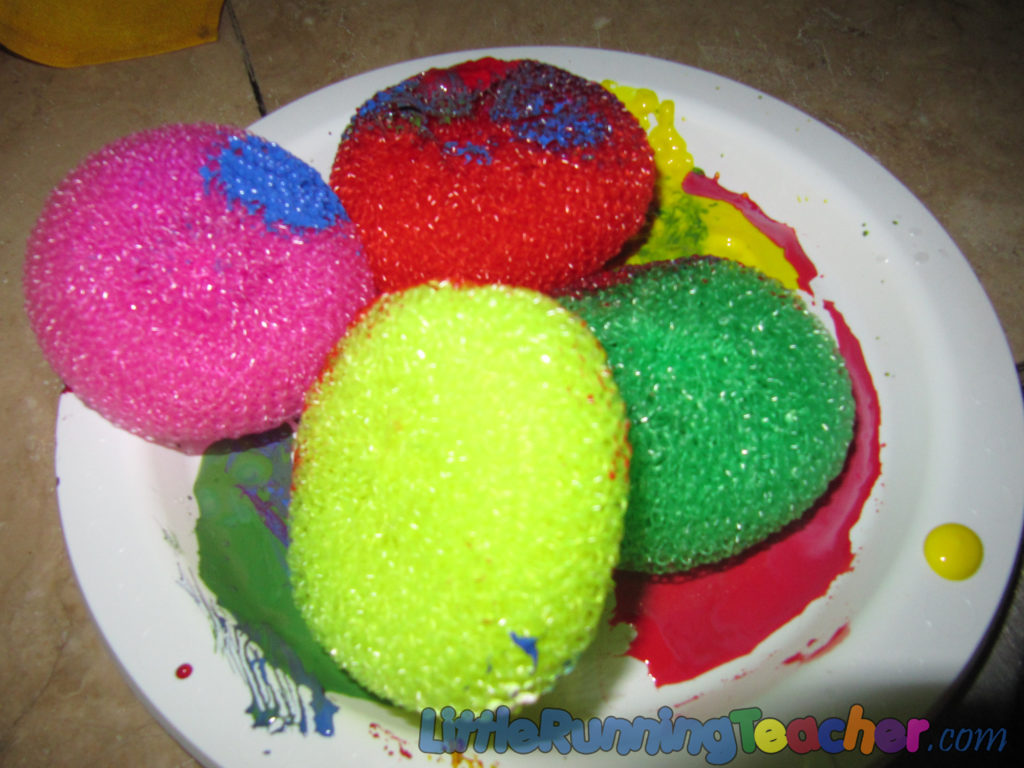 Painting with Floor Scrubs! « Little Running Teacher