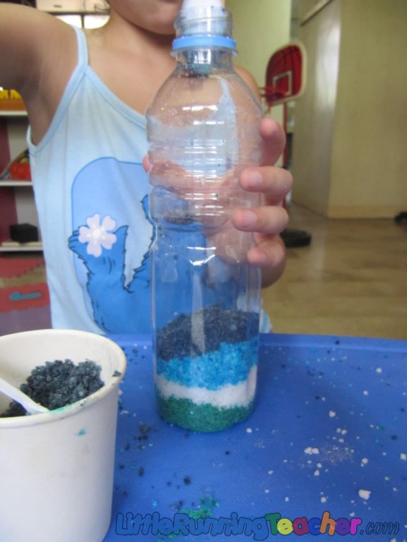 Sand Bottles with Rock Salt « Little Running Teacher